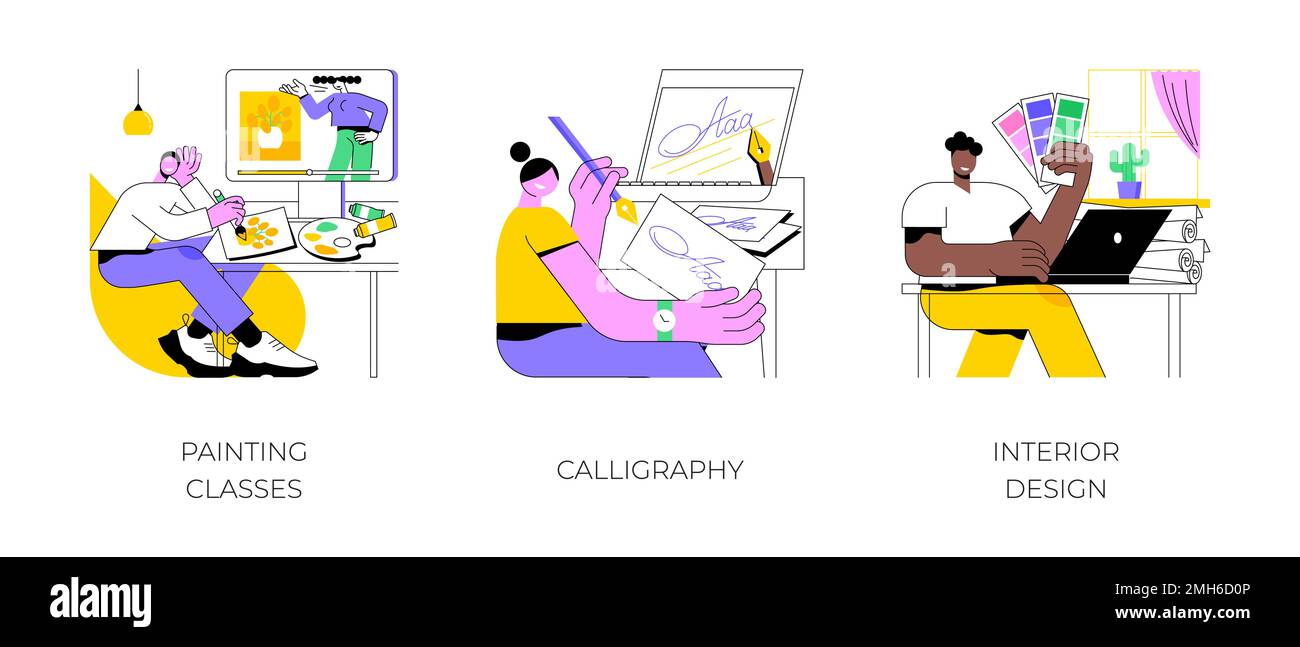 Creativity development isolated cartoon vector illustrations set ...