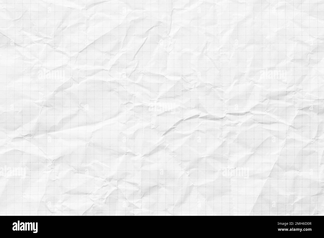 white crumpled paper texture background, checkered notebook sheet Stock Photo - Alamy