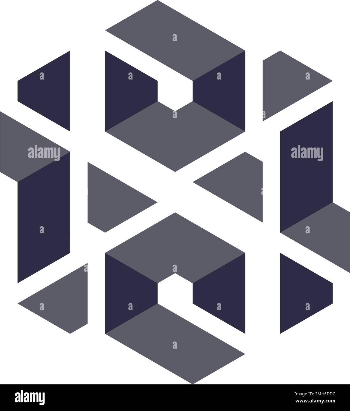 Hexagonal Triangles Logo illusion generative pattern illustration Stock ...