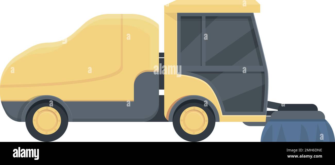 Sweeper truck icon cartoon vector. Street road. Cleaner dust Stock ...