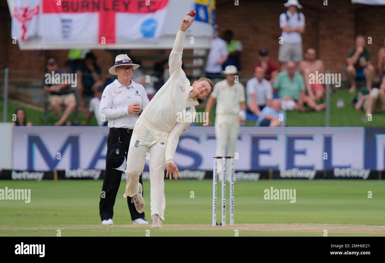 Dominic Bess of England bowls a ball during day two of the third ...
