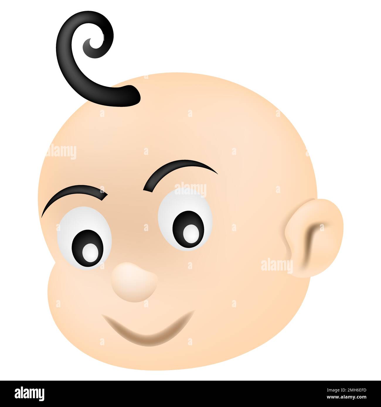 baby boy head emoticon having a cute smiley expression. vector design ...