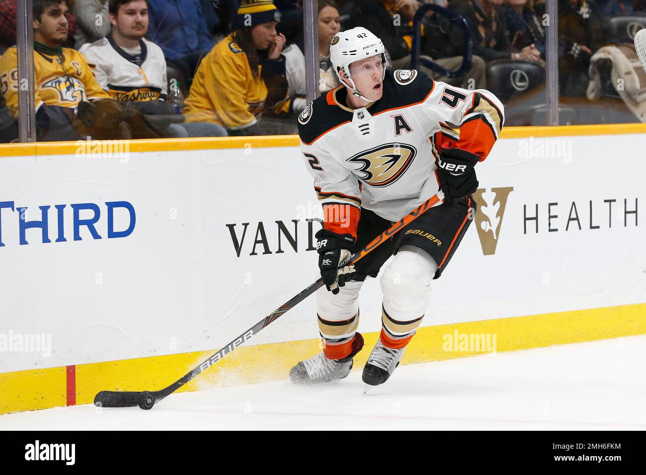 Anaheim Ducks defenseman Josh Manson plays against the Nashville ...