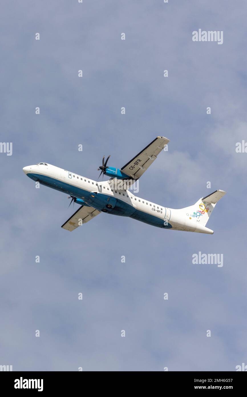 A BahamasAir airplane departs from the Fort Lauderdale International ...
