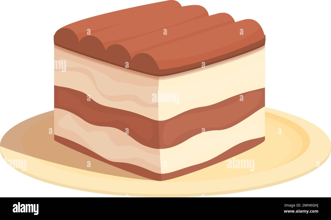 Tiramisu biscuit icon cartoon vector. Food cake. Pastry cookie Stock ...