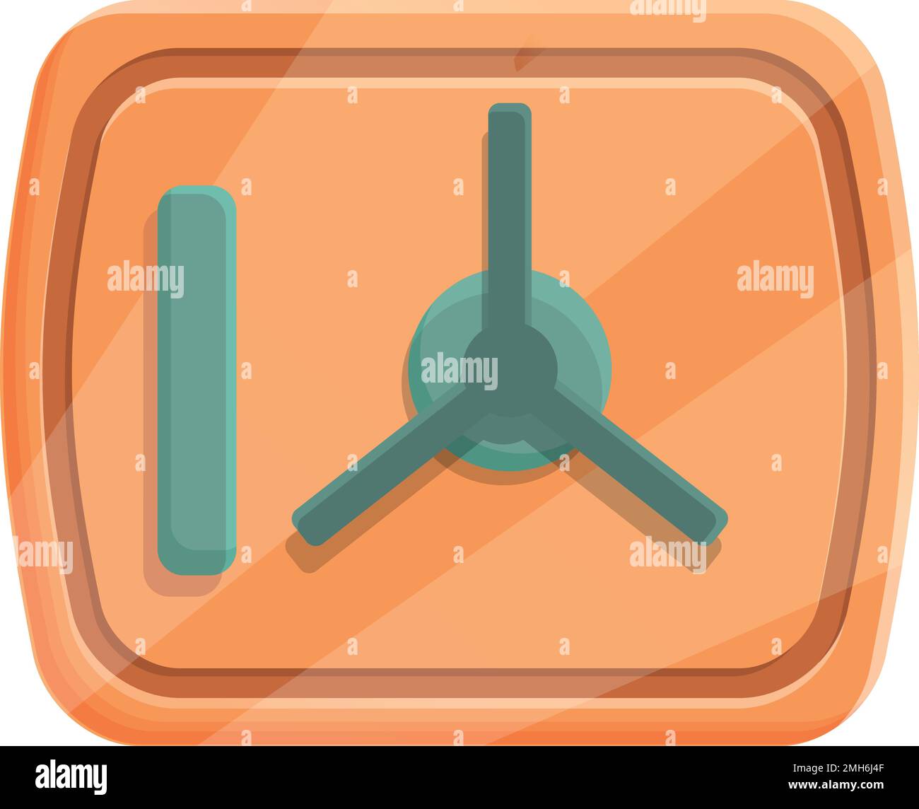 Orange money box icon cartoon vector. Safe bank. Secure lock Stock ...