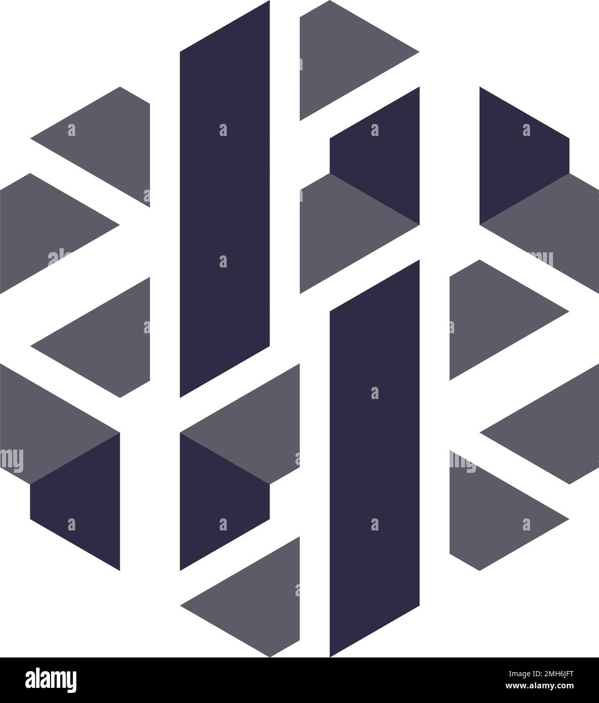 Hexagonal Triangles Logo illusion generative pattern illustration Stock ...