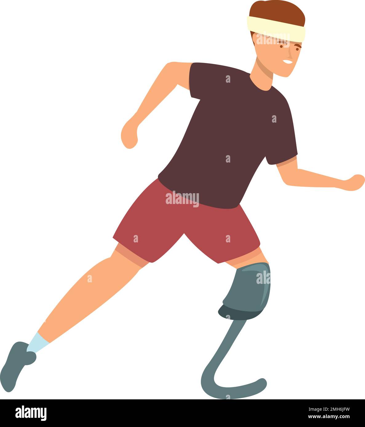 Disabled running sport icon cartoon vector. Athlete disability ...