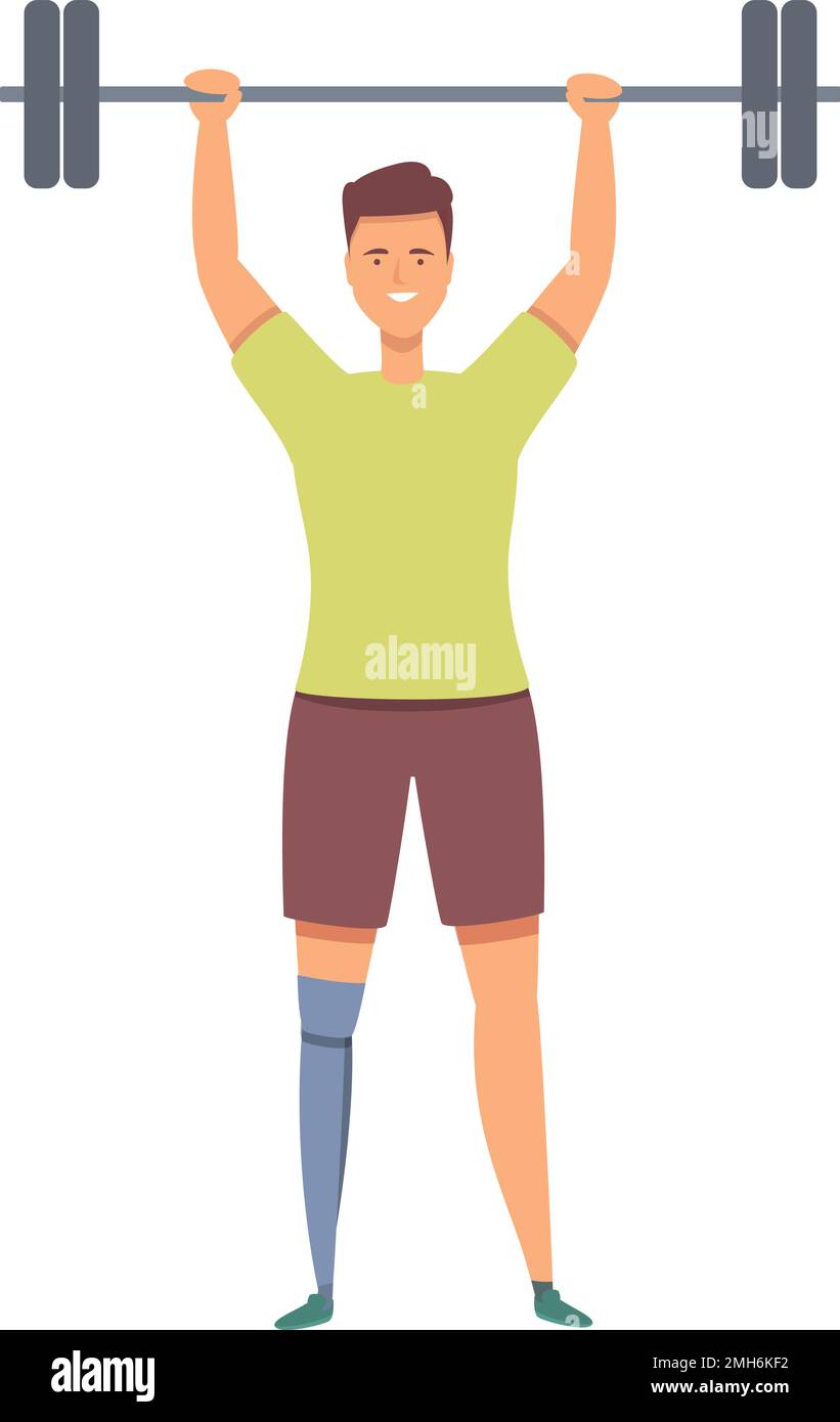 Disabled gym sport icon cartoon vector. Training life. Disabled person ...