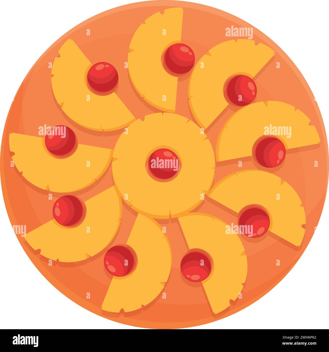 Tarte upside-down cake icon cartoon vector. Pineapple cooking. View top sugar Stock Vector Image ...