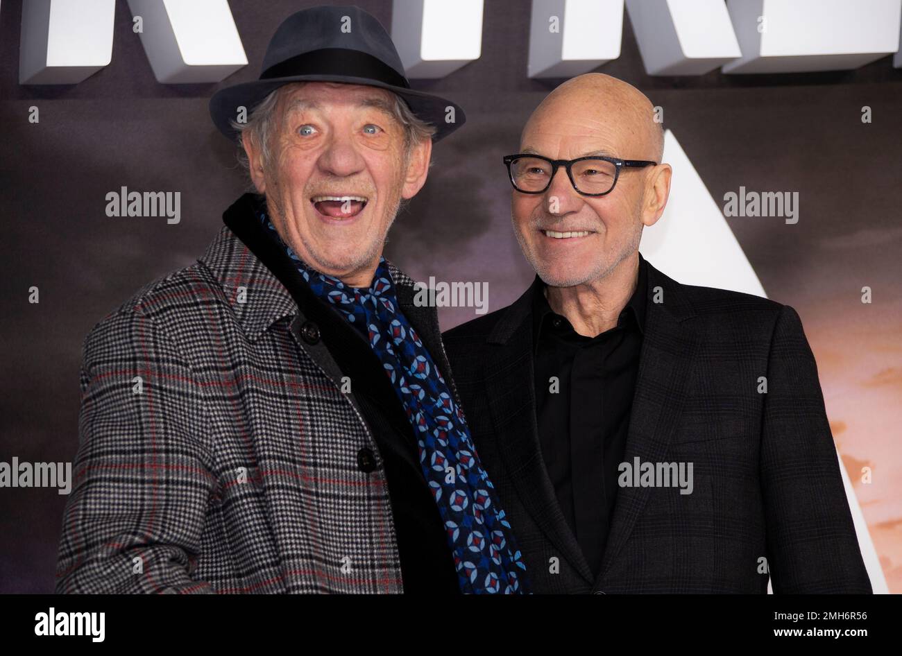 Actors Sir Ian Mckellen and Sir Patrick Stewart, right, pose for ...