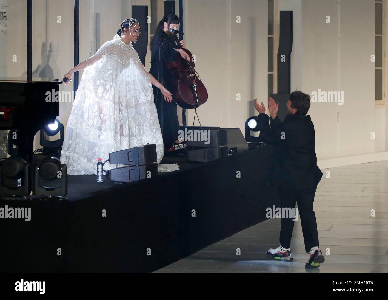 Designer Pier Paolo Piccioli, applaudes singer FKA Twiggs at the ...