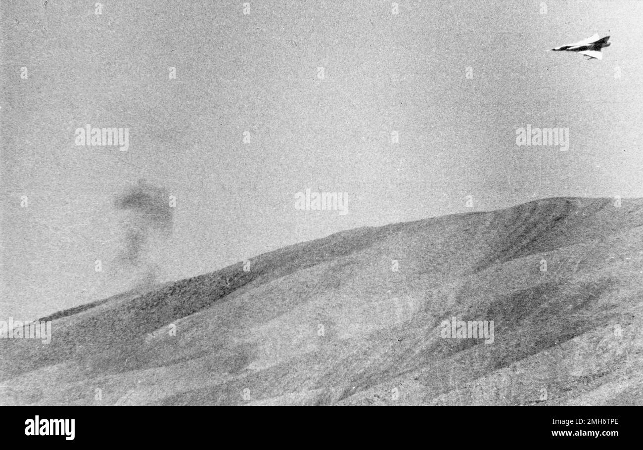 Israeli Mirage jet fighter swoops low over Jevel esh Shark on the ...