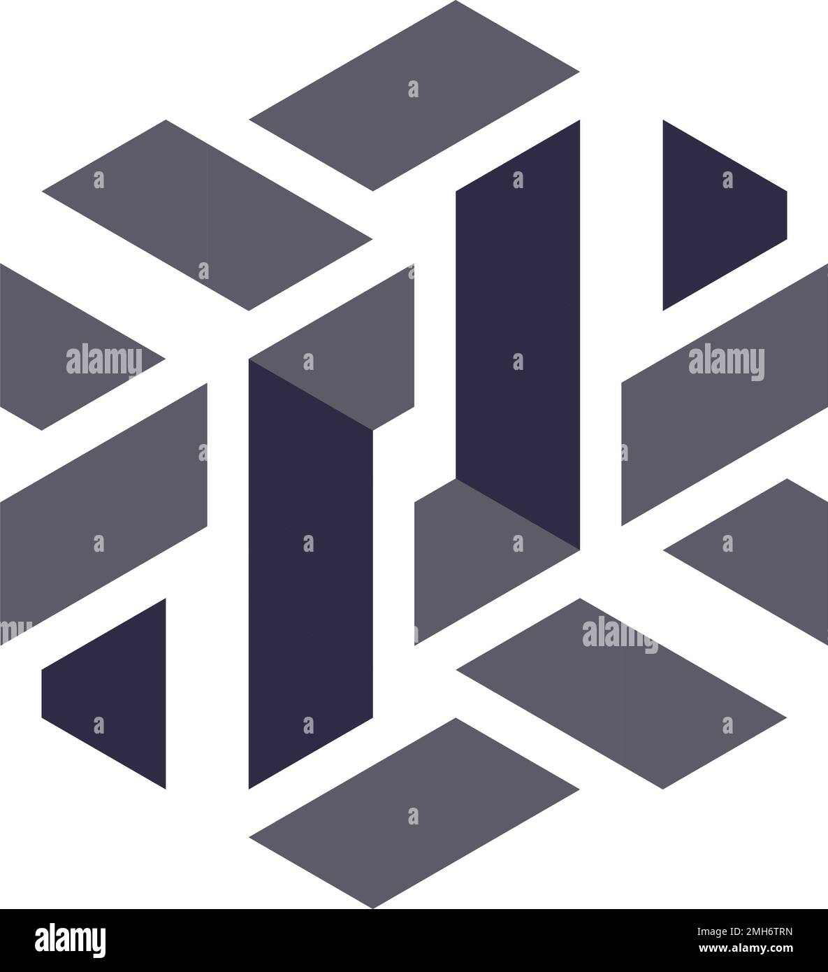 Hexagonal Triangles Logo illusion generative pattern illustration Stock ...