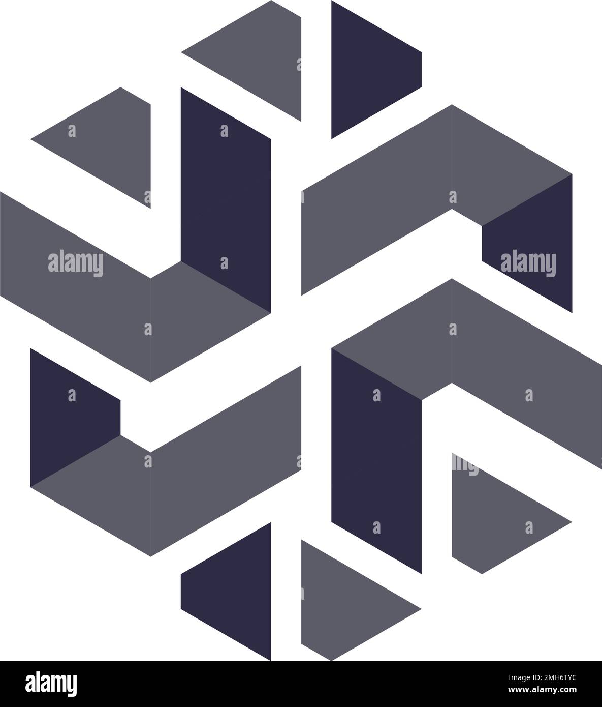 Hexagonal Triangles Logo illusion generative pattern illustration Stock Vector Image & Art - Alamy