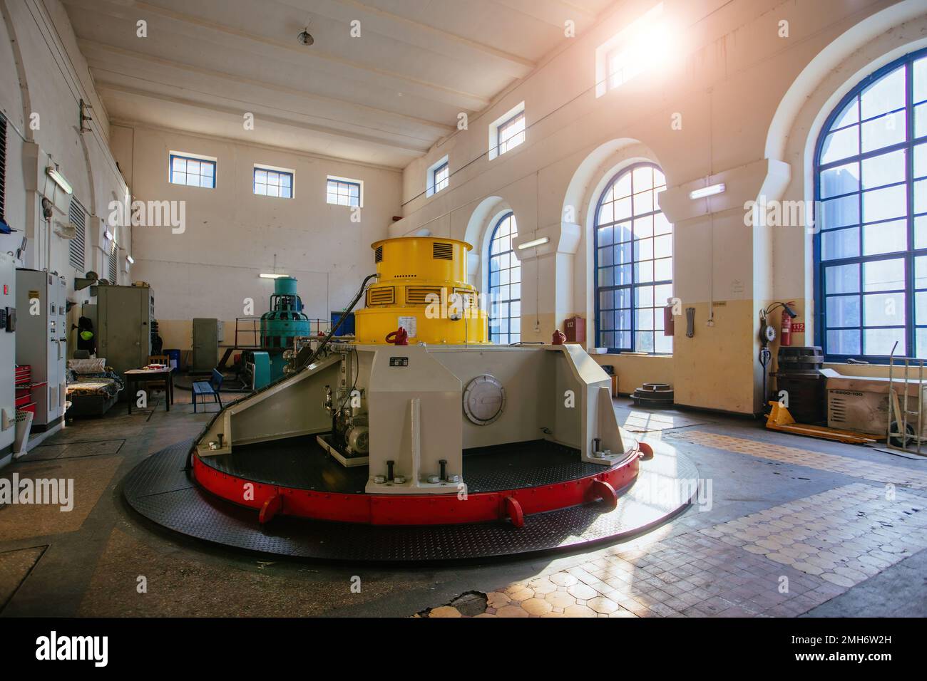 Turbine generators in hydroelectric power plant Stock Photo - Alamy