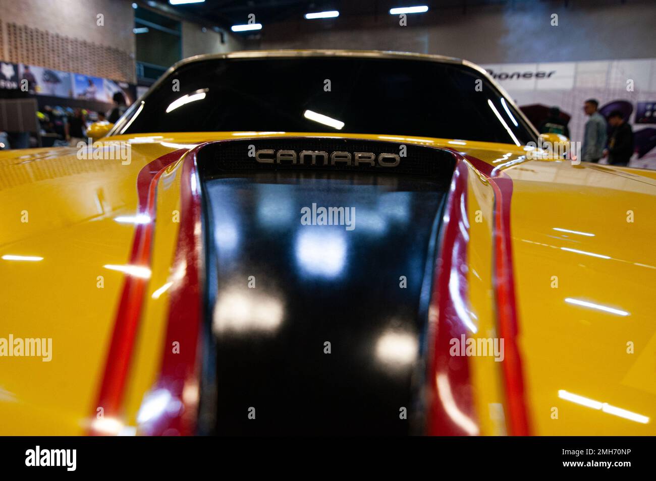 A Chevrolet Camaro Z28 during the MCM Car Show in Bogota, Colombia, the ...