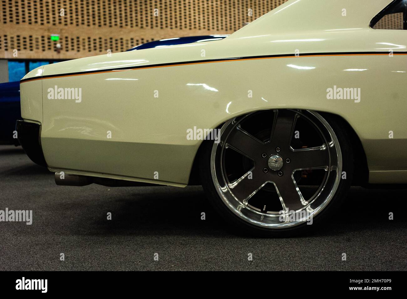 Classic cars seen during the MCM Car Show in Bogota, Colombia, the ...