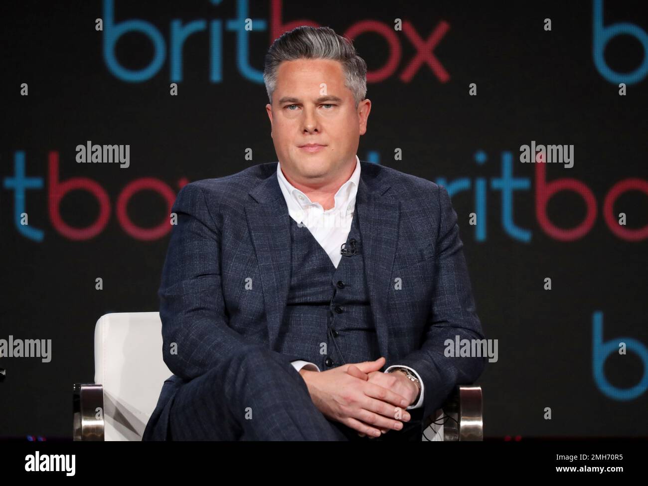 Phil Hunter speaks at the "Vera" panel during the Britbox TCA 2020 ...