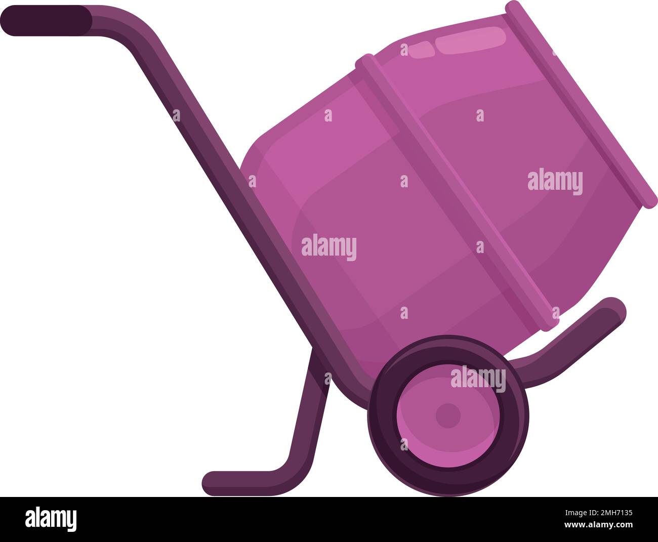 Pink cement mixer icon cartoon vector. Concrete machine. Work mix Stock ...