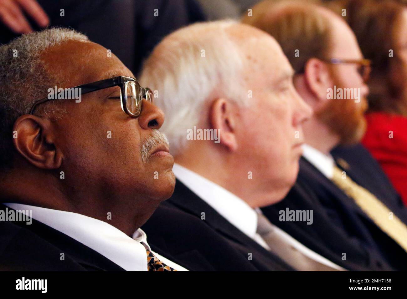 Mississippi Supreme Court justices Leslie King, left and James Kitchens ...