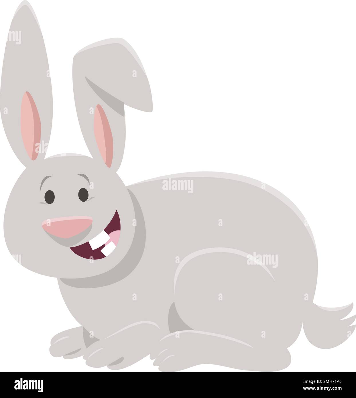Cartoon illustration of happy rabbit or bunny animal character Stock ...