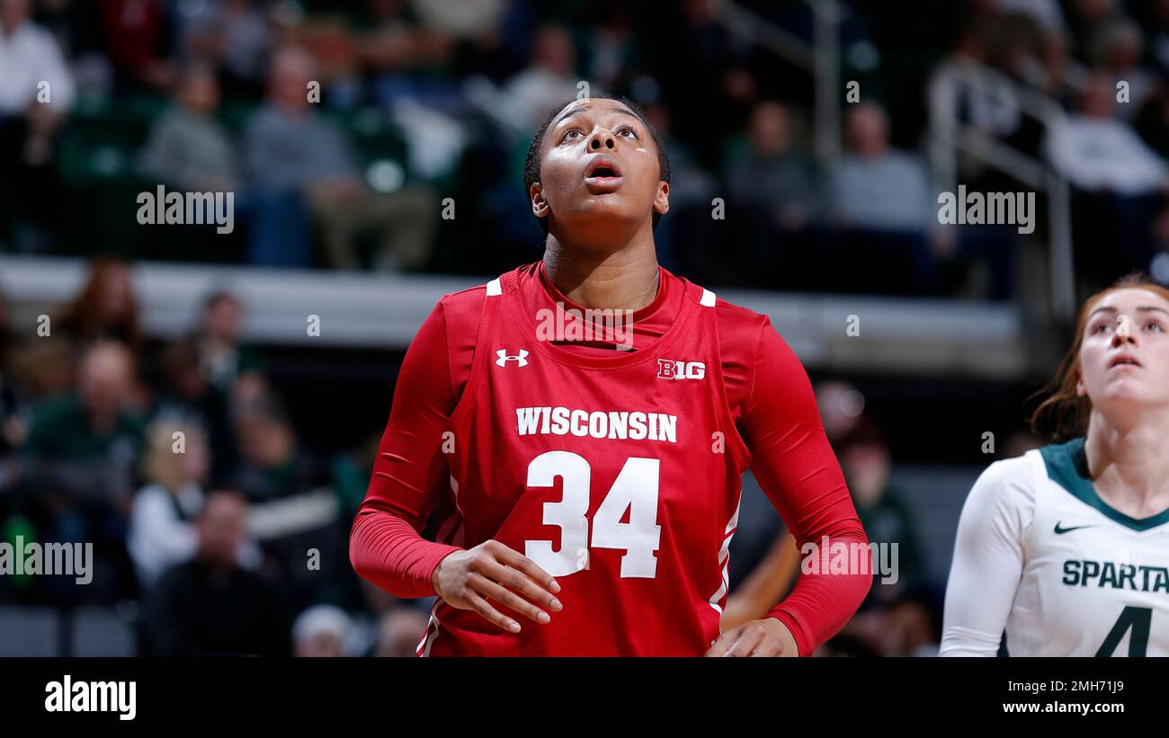 Wisconsin's Imani Lewis plays against Michigan State during an NCAA ...
