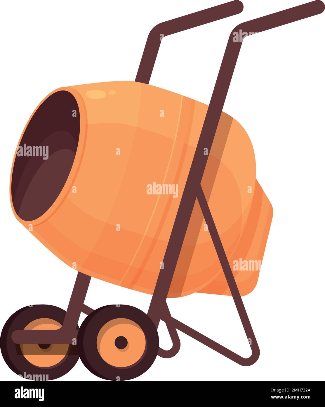 Steel cement mixer icon cartoon vector. Mix equipment. Contractor tool ...
