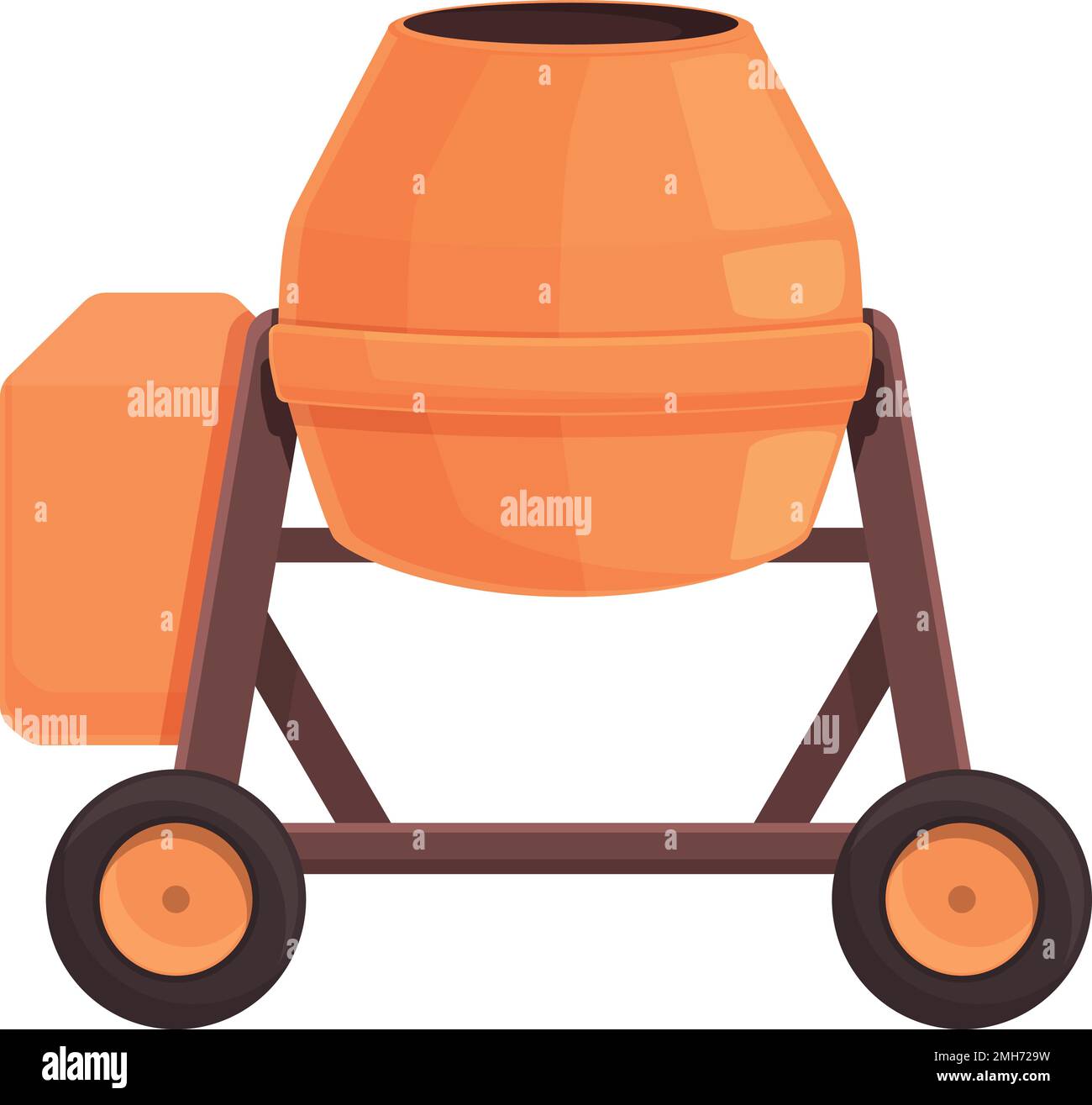 Cart cement mixer icon cartoon vector. Concrete machine. Work tool ...