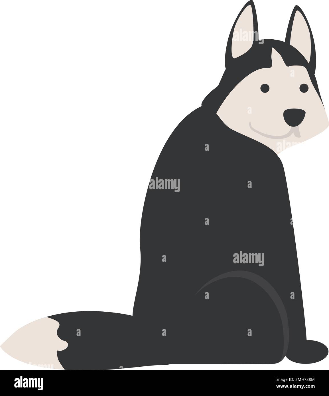 Sad husky icon cartoon vector. Cute wolf. Happy animal Stock Vector ...