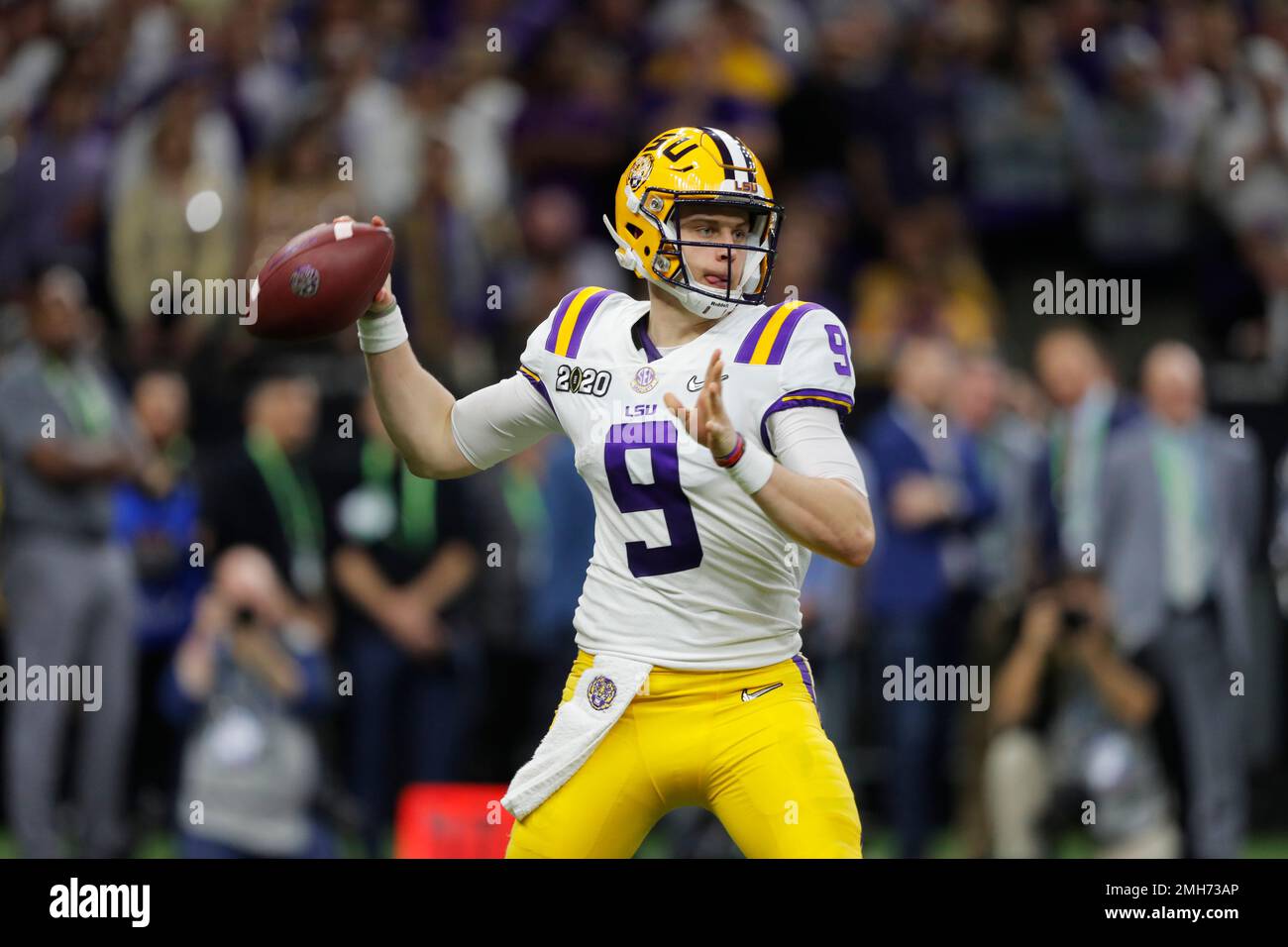 LSU quarterback Joe Burrow passes against Clemson during the second ...