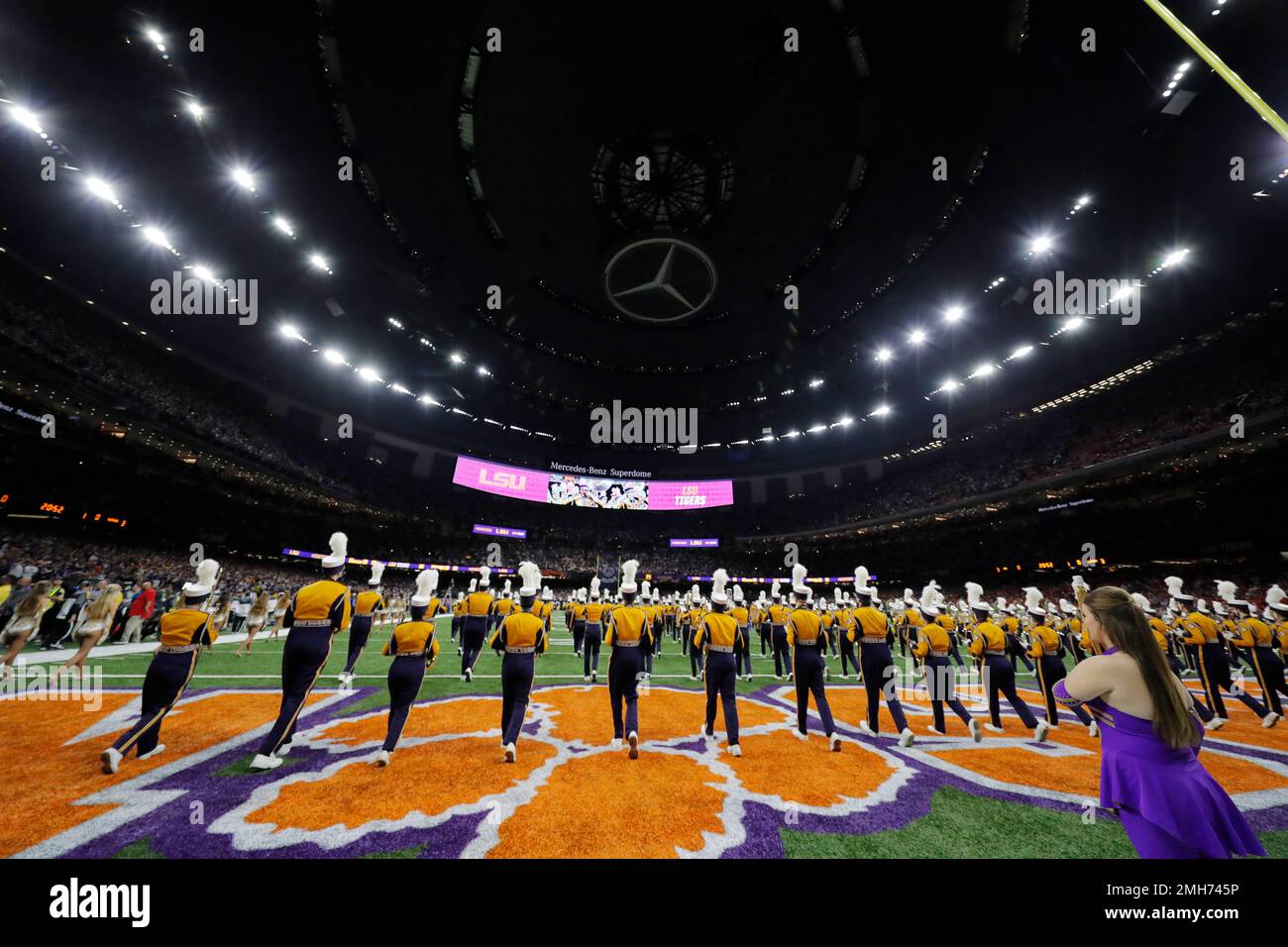 The LSU band performs before a NCAA College Football Playoff national ...