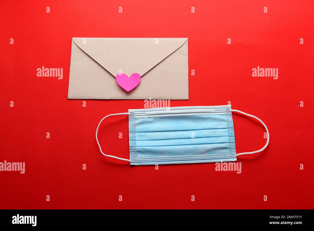 Valentine's Day in pandemic by covid-19, messages and love letters with ...