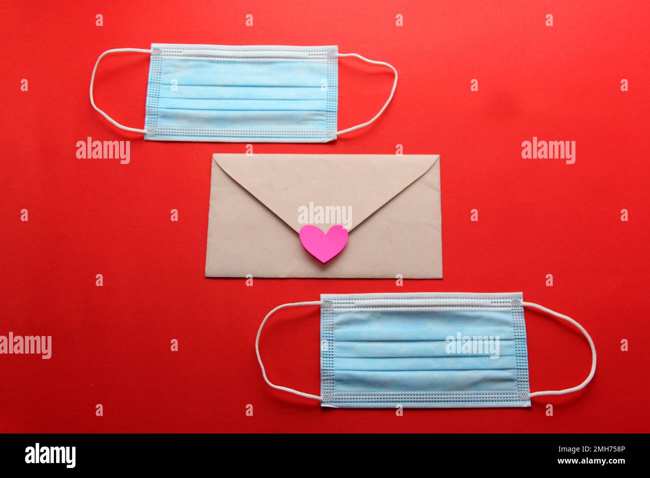 Valentine's Day in pandemic by covid-19, messages and love letters with ...