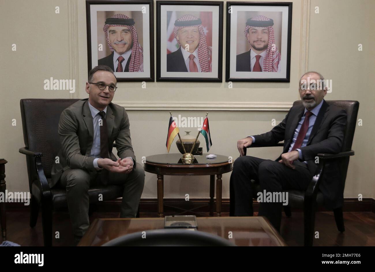 German Foreign Minister Heiko Maas, left, and Jordan's Foreign Minister ...