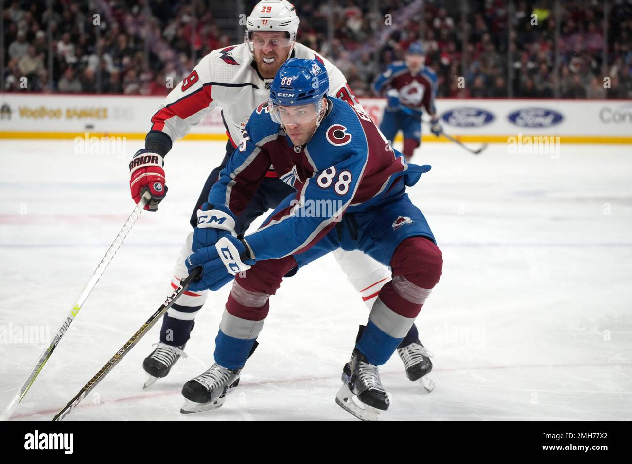 Colorado Avalanche defenseman Andreas Englund (88) and Washington ...