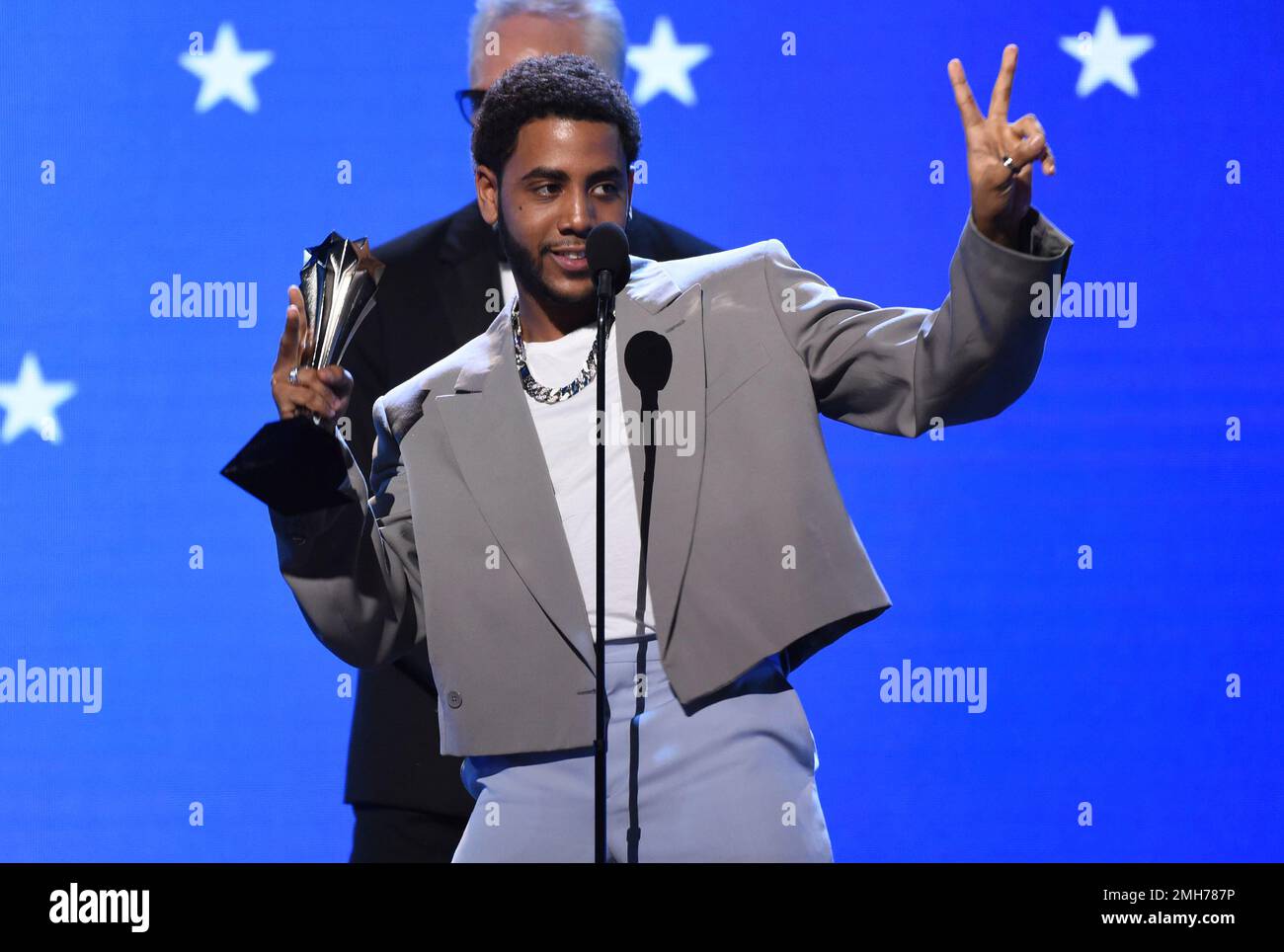 Jharrel Jerome accepts the award for best actor in a limited series for ...