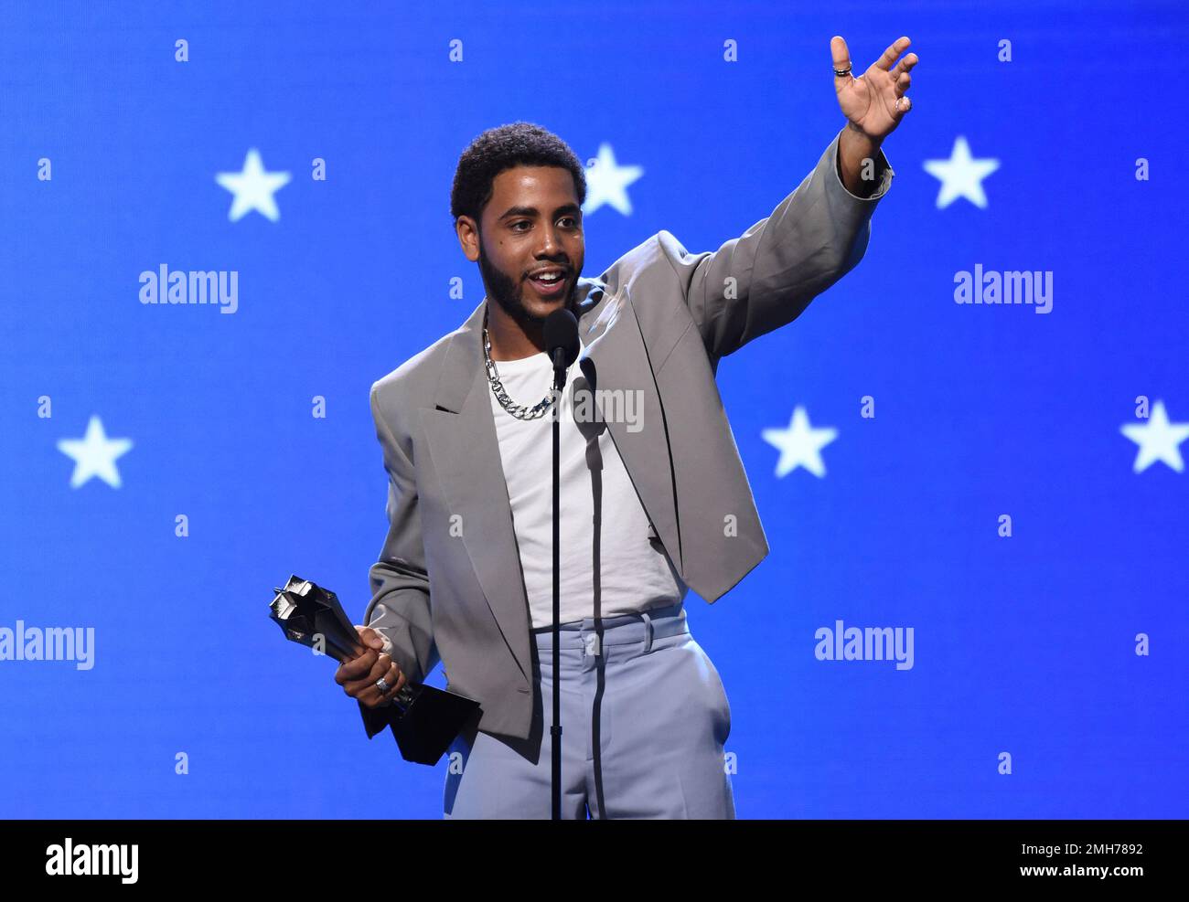Jharrel Jerome accepts the award for best actor in a limited series for ...