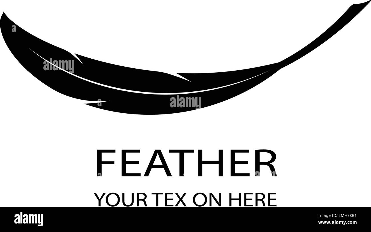 Feather writing logo template Black and White Stock Photos & Images - Alamy