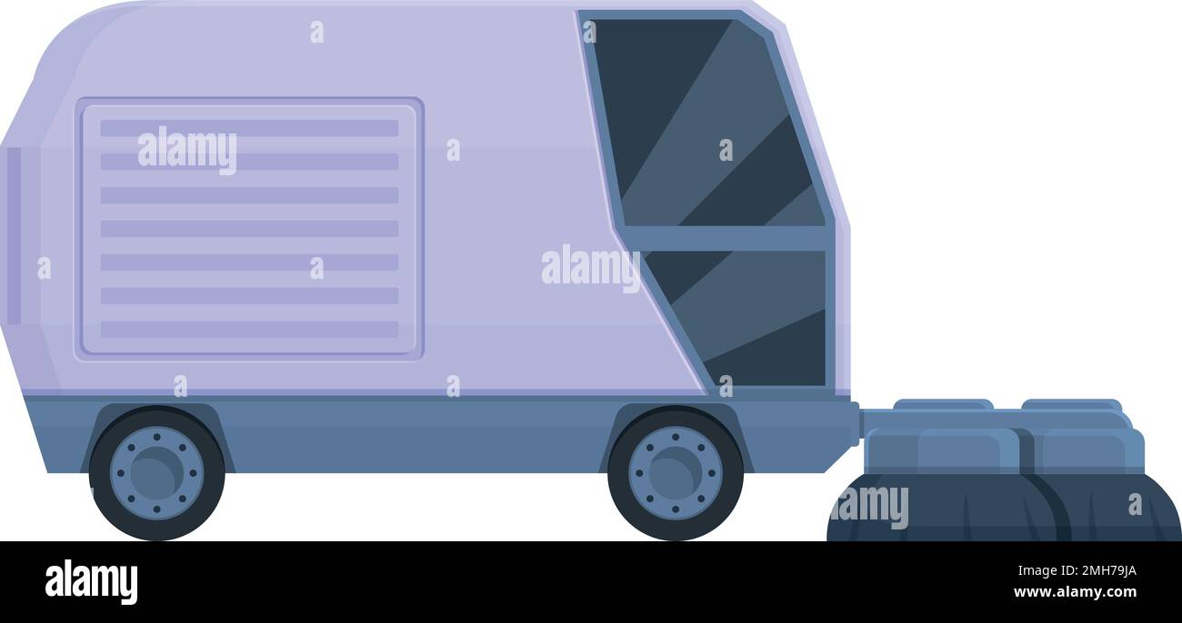 Sweeper machine icon cartoon vector. Street truck. Clean vehicle Stock ...