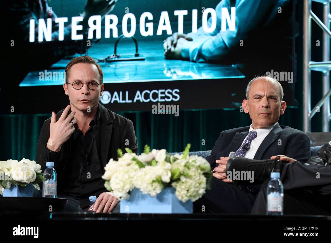 Anders Weidemann, left, and John Mankiewicz speak at the "Interrogation ...