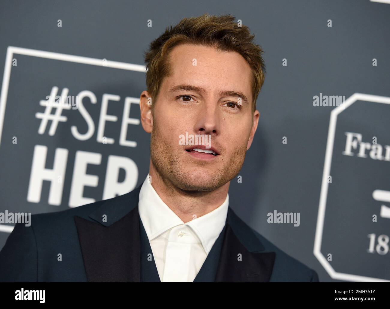 Justin Hartley arrives at the 25th annual Critics' Choice Awards on ...