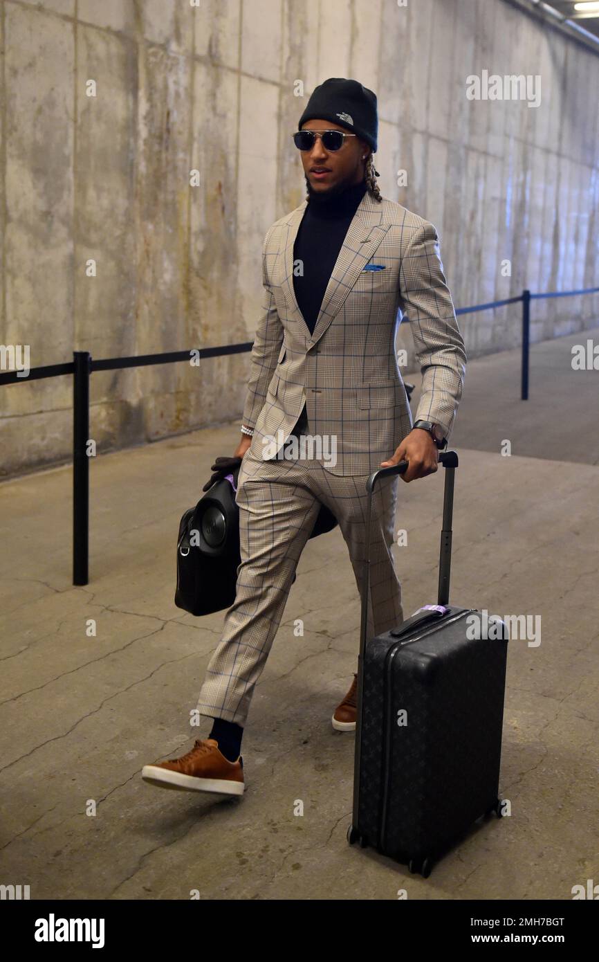 Houston Texans safety Justin Reid (20) arrives before an NFL football ...