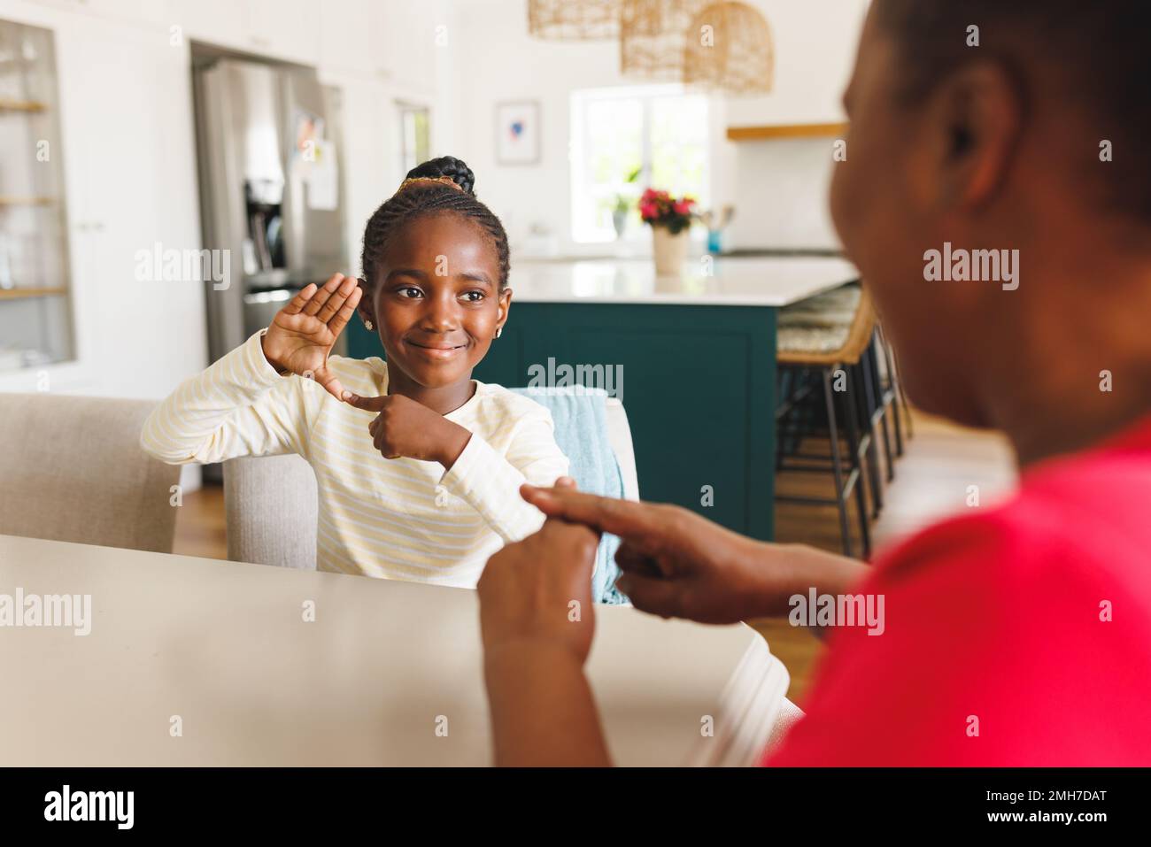 Deaf Children Signing To Each Other