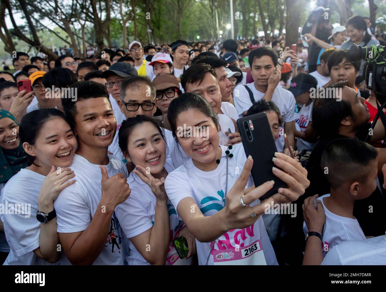 Pannika Wanich, center, spokesperson of the anti-military Future ...