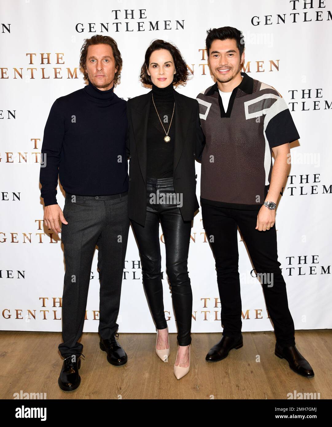 Actors Matthew McConaughey, left, Michelle Dockery and Henry Golding ...