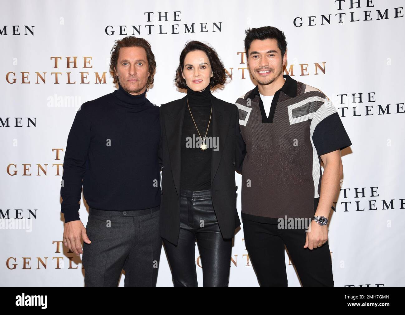Actors Matthew McConaughey, left, Michelle Dockery and Henry Golding ...