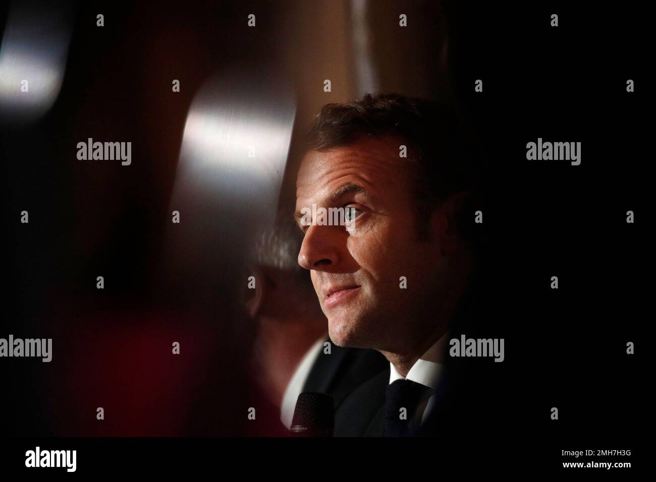 French President Emmanuel Macron delivers a speech at the Citizens ...