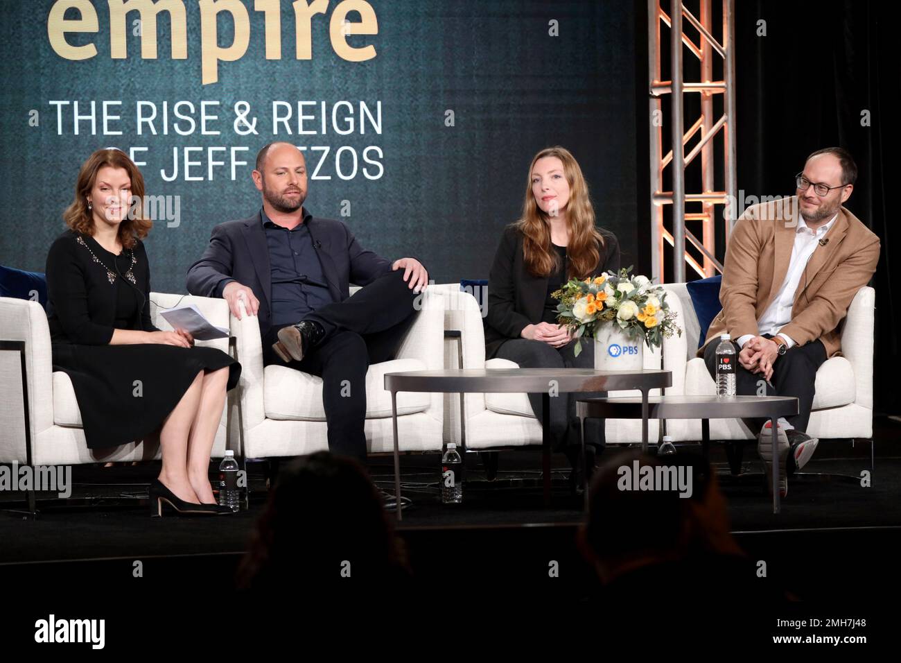 Raney Aronson-Rath, from left, James Jacoby, Stacy Mitchell and Franklin Foer participate in the ...