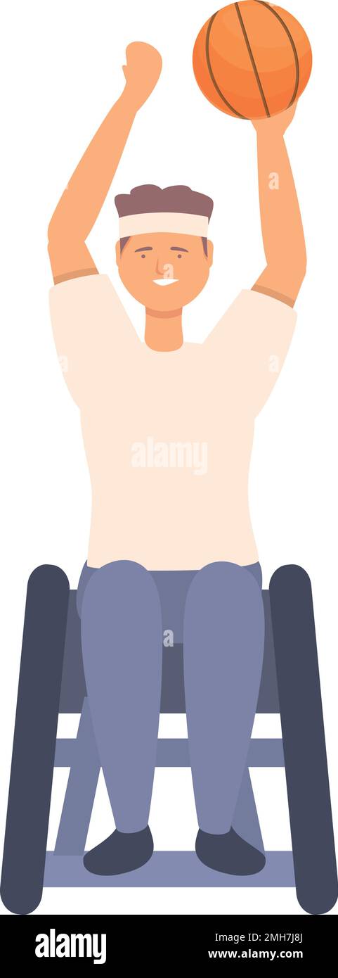 Disabled basketball sport icon cartoon vector. Wheelchair physical ...